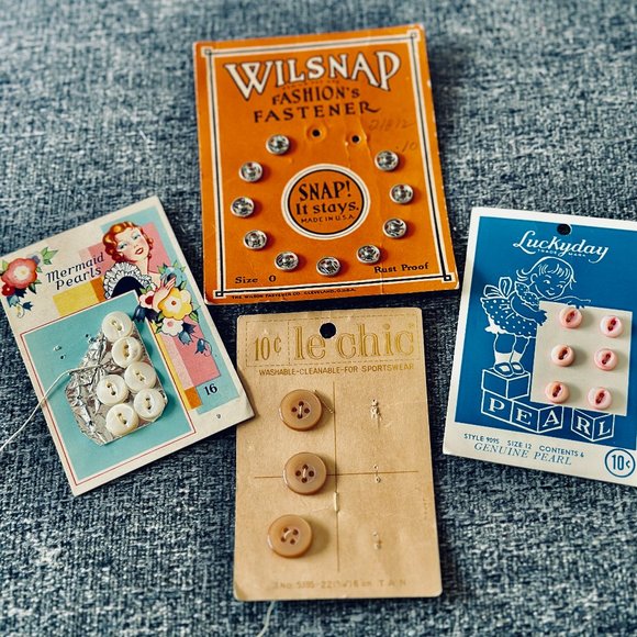 Art | Vintage Buttons And Snaps On Cards Crafts Ephemera Collections ...